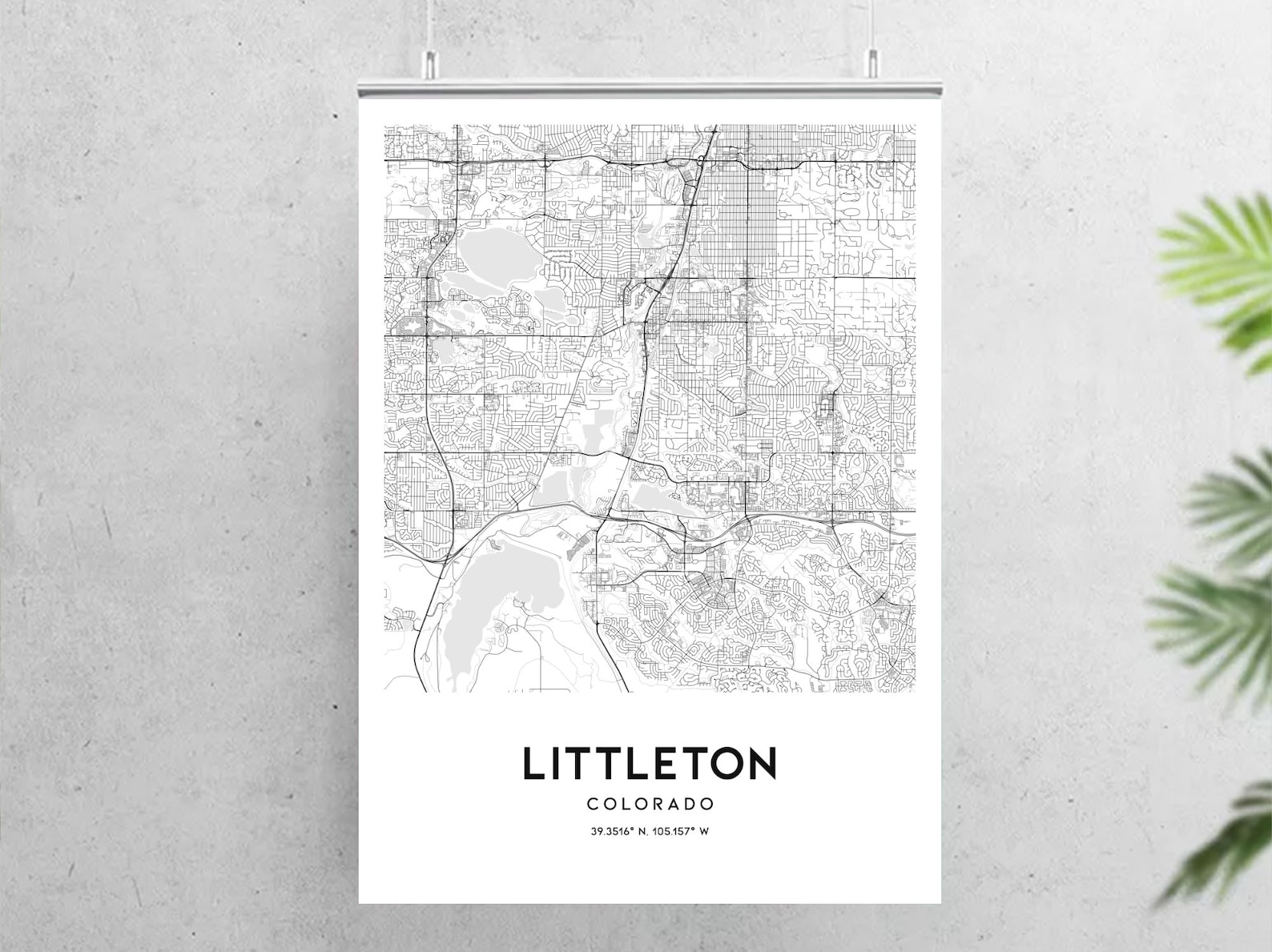 Littleton Map Print Littleton Map Poster Wall Art Co City | Etsy