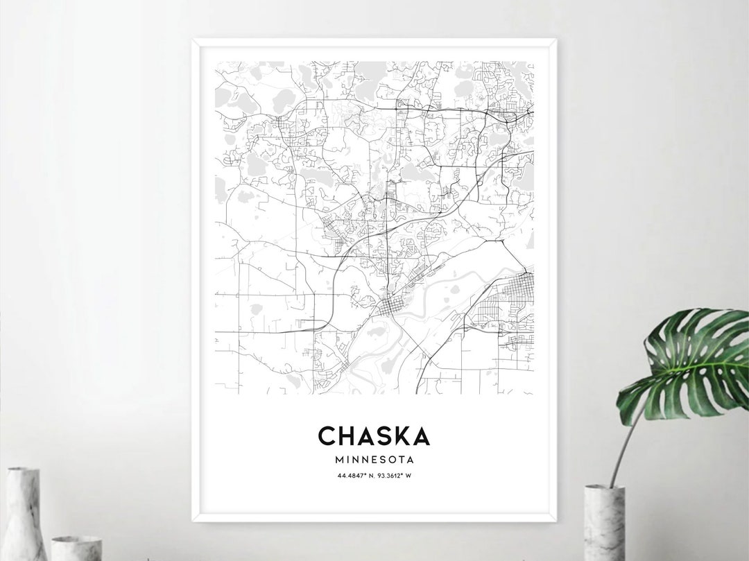 Chaska Map Print Chaska Map Poster Wall Art Mn City Map - Etsy