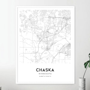 Chaska Map Print Chaska Map Poster Wall Art Mn City Map - Etsy