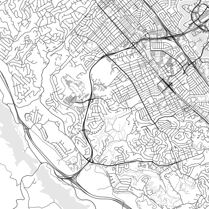 Belmont Map Print Belmont Map Poster Wall Art Ca City Map - Etsy