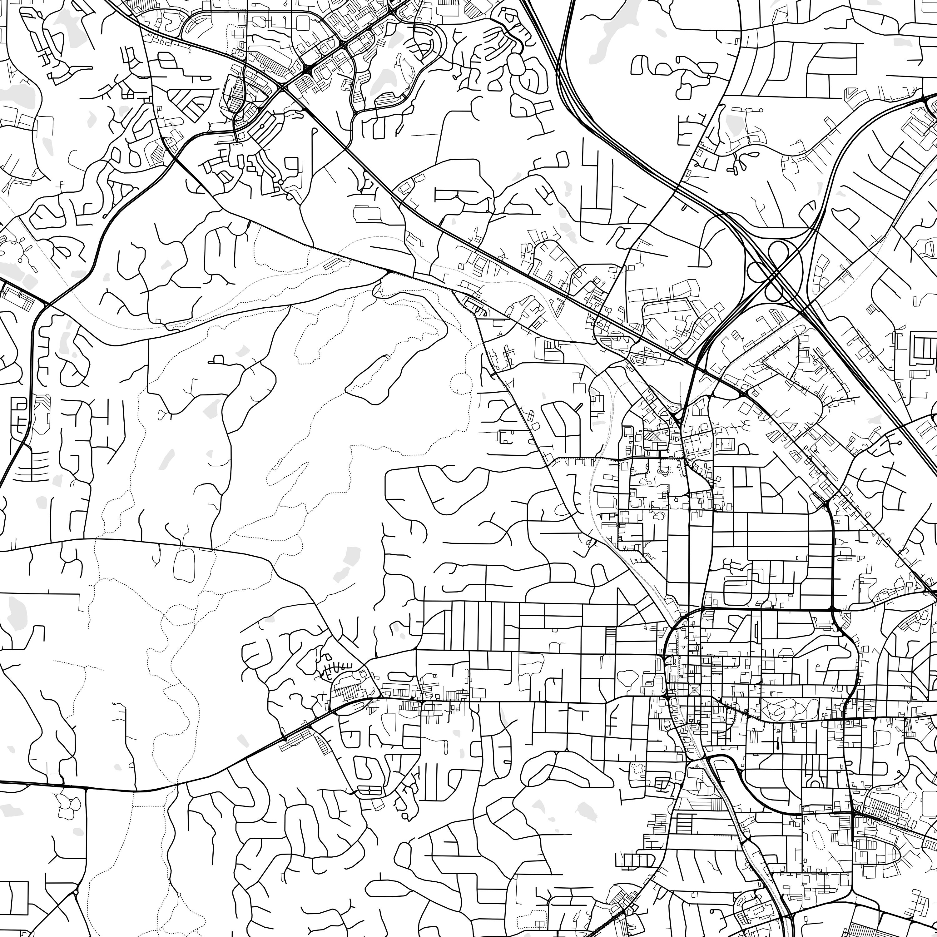 Marietta Map Print, Marietta Map Poster Wall Art, Ga City Map, Georgia ...