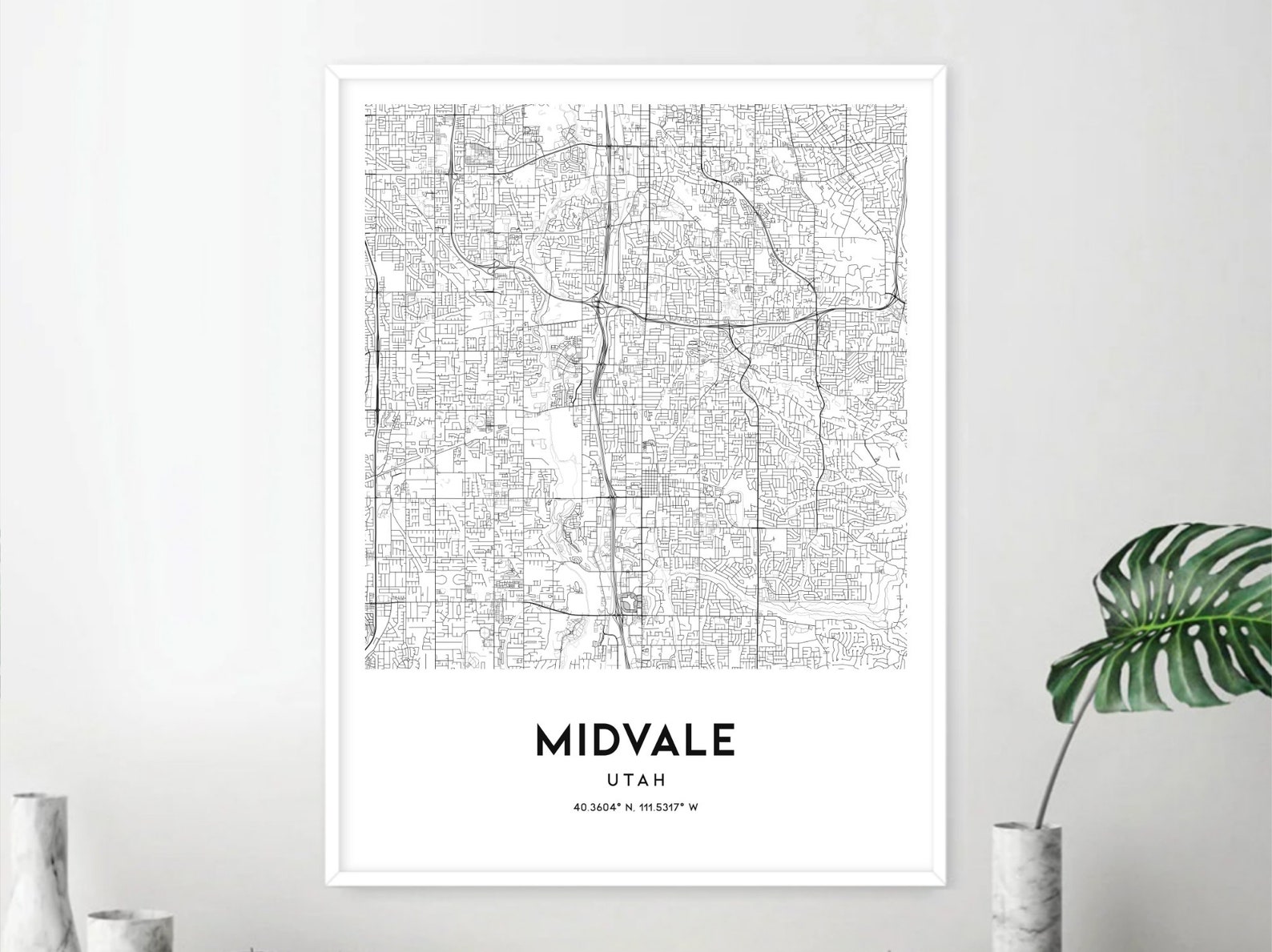 Midvale Map Print Midvale Map Poster Wall Art Ut City Map - Etsy