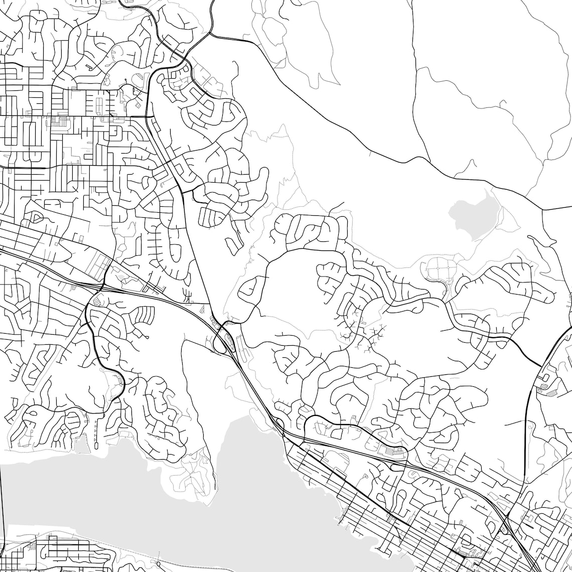 Benicia Map Print, Benicia Map Poster Wall Art, Ca City Map, California ...