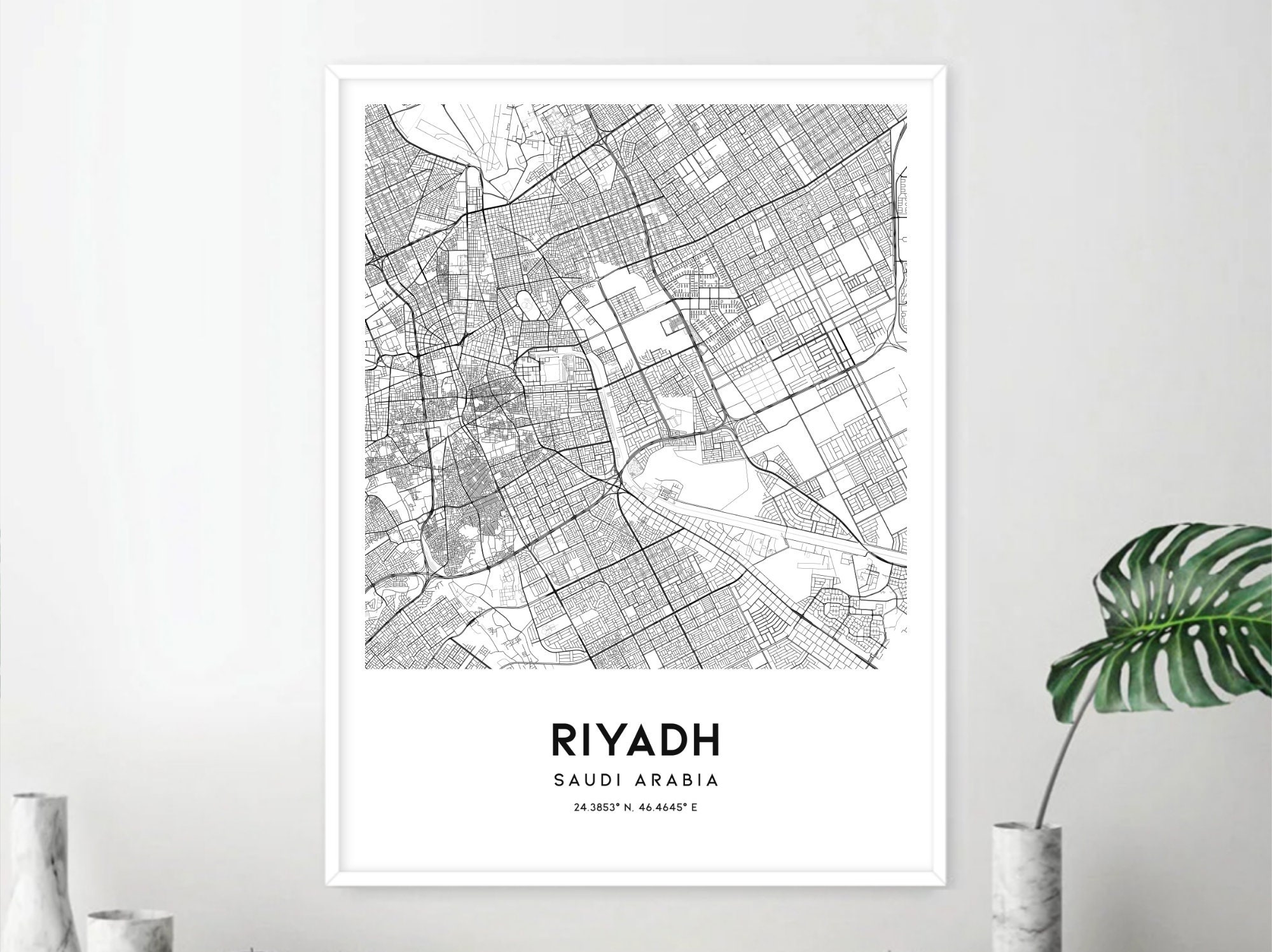 Riyadh Map Print, Riyadh Map Poster Wall Art, Riyadh City Map, Riyadh ...