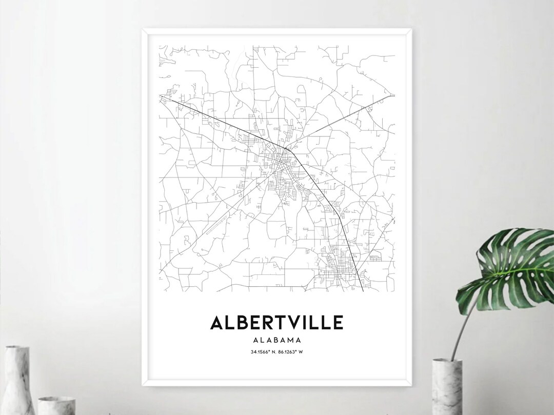 Albertville Map Print Albertville Map Poster Wall Art Al - Etsy
