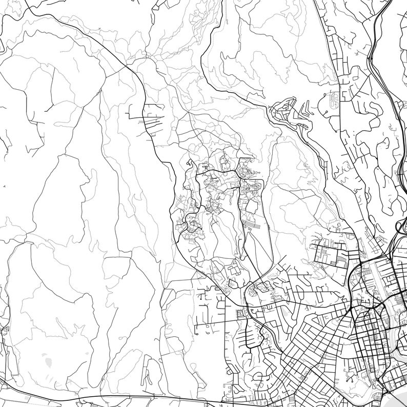 Santa Cruz Map Print, Santa Cruz Map Poster Wall Art, Ca City Map ...