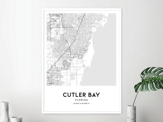 Cutler Bay Map Print Cutler Bay Map Poster Wall Art Fl City | Etsy