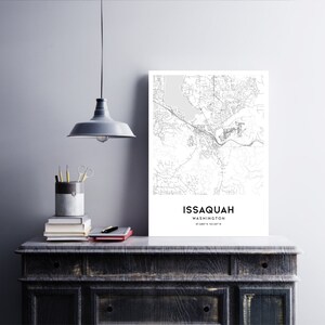 Issaquah Map Print, Issaquah Map Poster Wall Art, Wa City Map ...