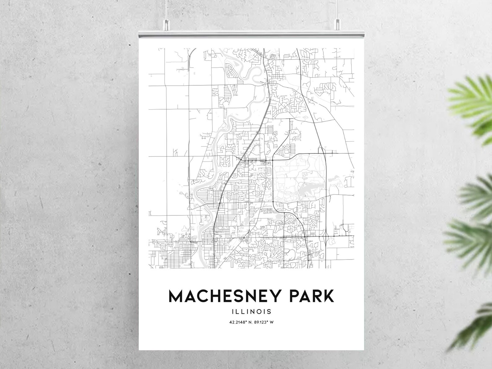 Machesney Park Map Print Machesney Park Map Poster Wall Art | Etsy