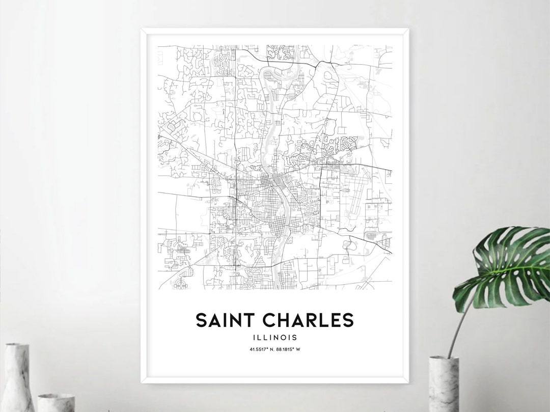 Saint Charles Map Print, Saint Charles Map Poster Wall Art, Il City Map ...