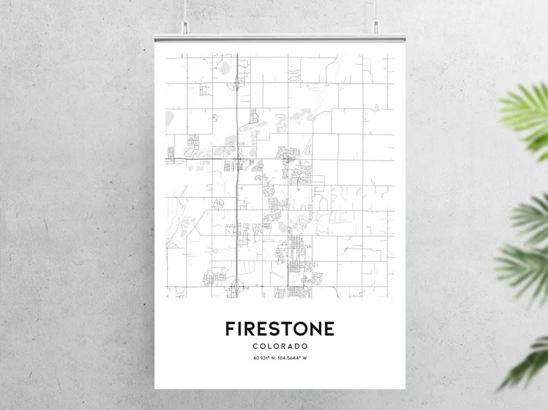 Firestone Map Print Firestone Map Poster Wall Art Co City | Etsy