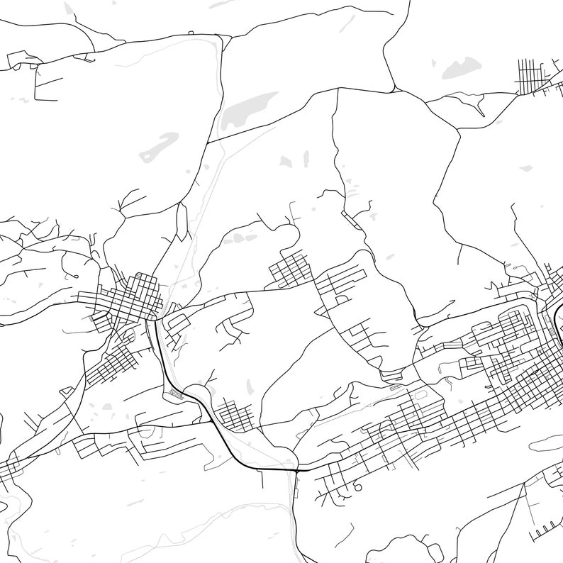 Pottsville Map Print Pottsville Map Poster Wall Art Pa City - Etsy