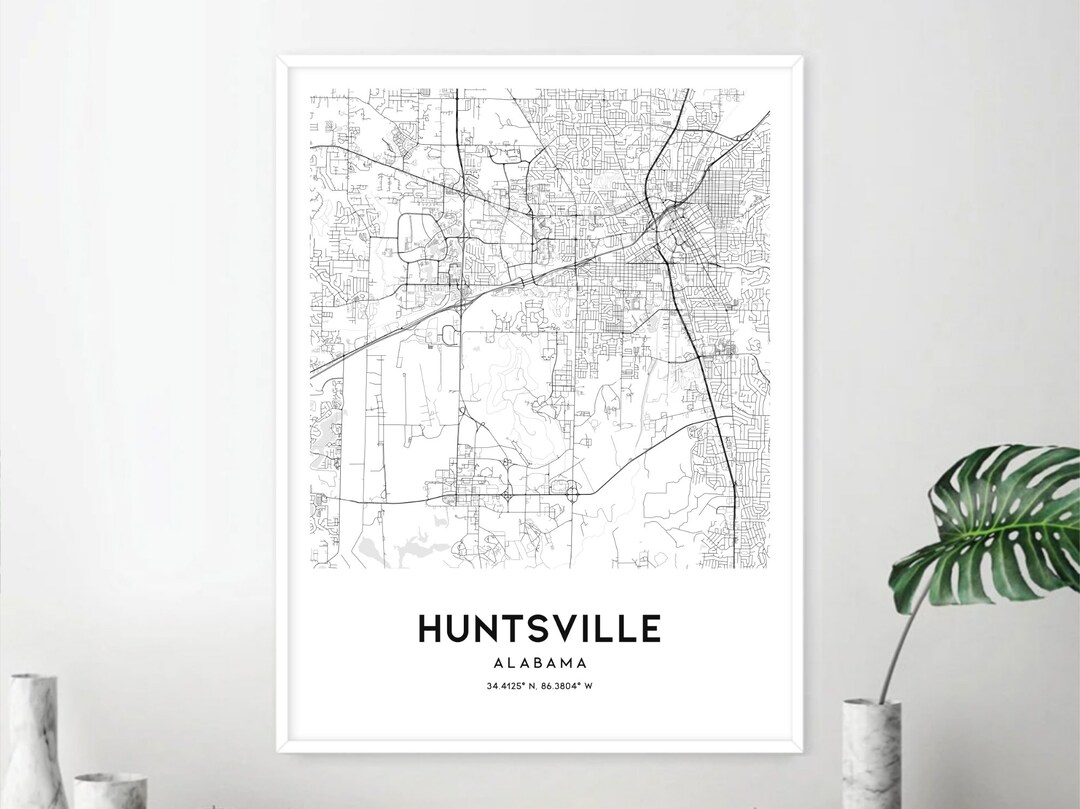 Huntsville Map Print, Huntsville Map Poster Wall Art, Al City Map ...