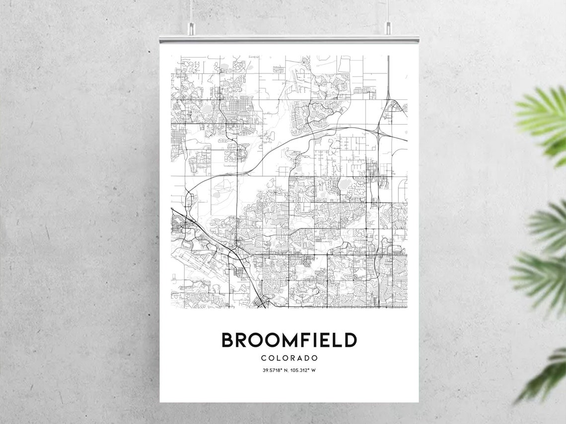 Broomfield Map Print Broomfield Map Poster Wall Art Co City | Etsy