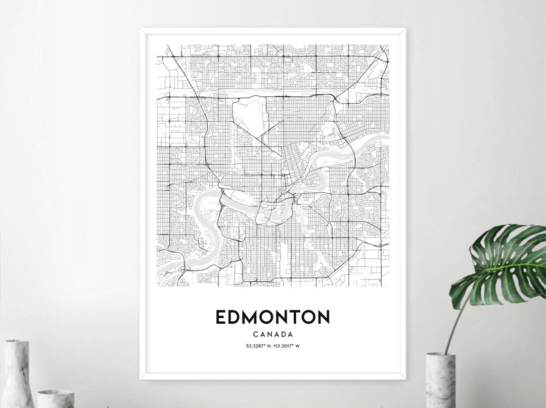 Edmonton Map Print, Edmonton Map Poster Wall Art, Edmonton City Map ...