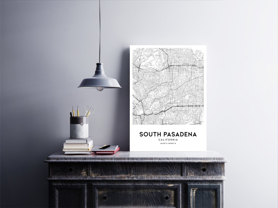 South Pasadena Map Print South Pasadena Map Poster Wall Art - Etsy