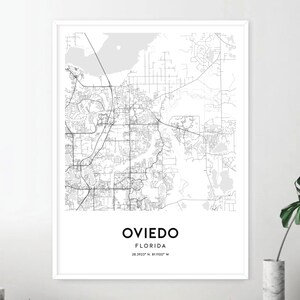 Oviedo Map Print, Oviedo Map Poster Wall Art, Fl City Map, Florida ...