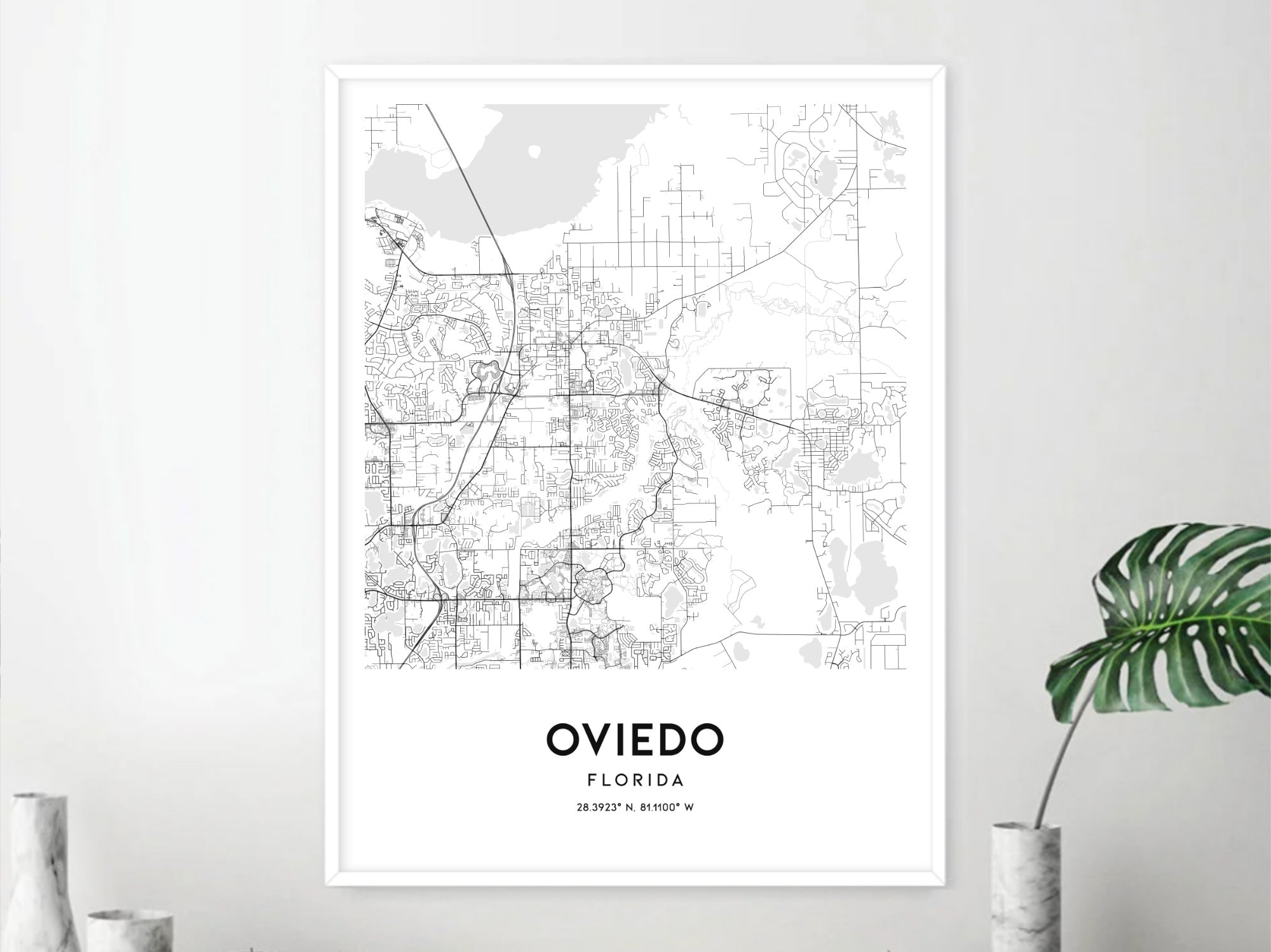 Oviedo Map Print, Oviedo Map Poster Wall Art, Fl City Map, Florida ...