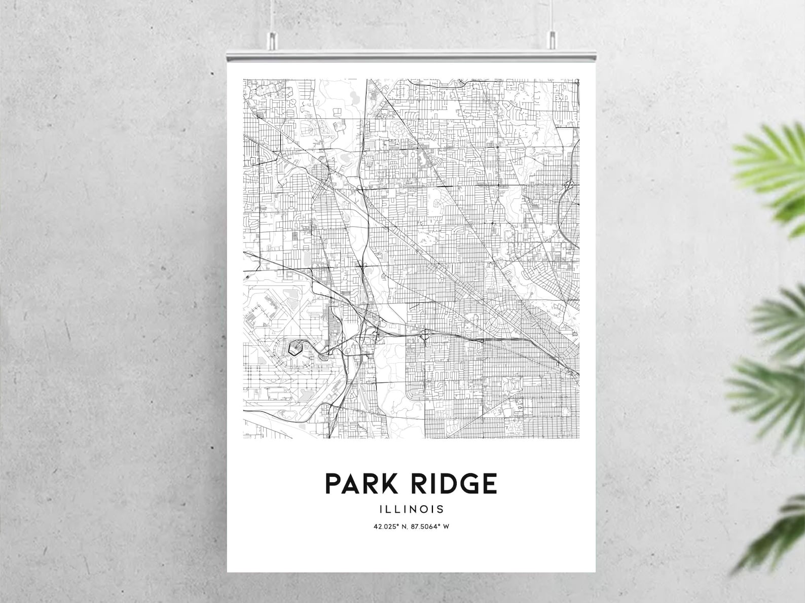 Park Ridge Map Print Park Ridge Map Poster Wall Art Il City | Etsy