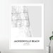 Jacksonville Beach Map Print, Jacksonville Beach Map Poster Wall Art ...