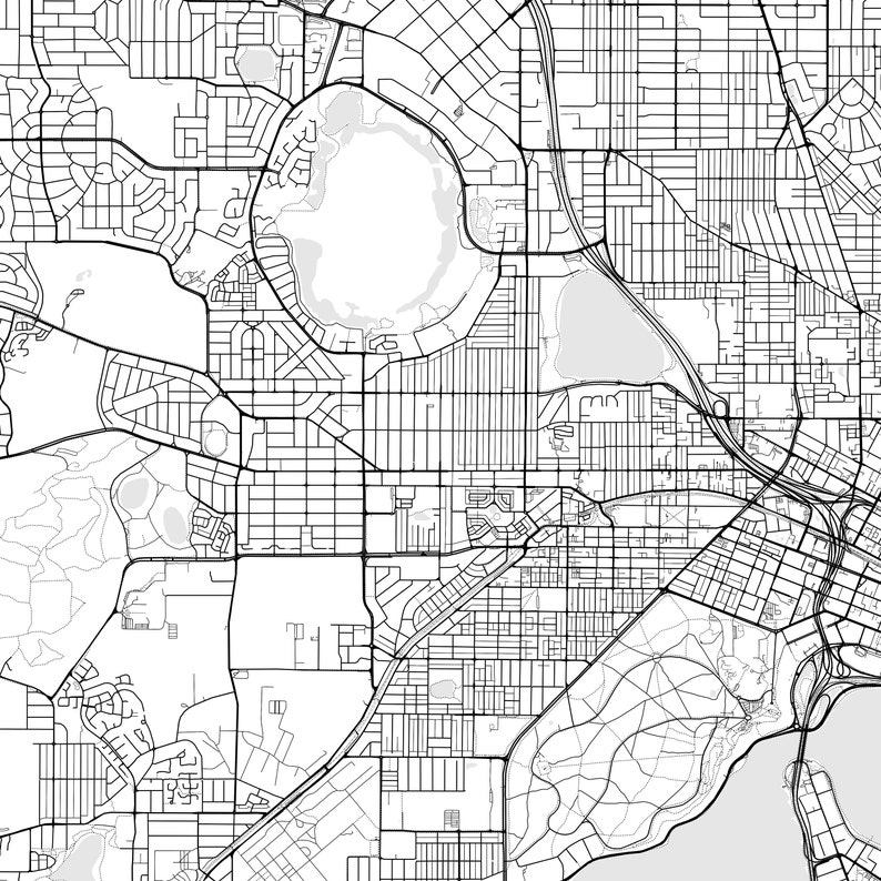 Perth Map Print Perth Map Poster Wall Art Perth City Map - Etsy