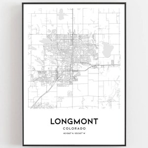 Longmont Map Print Longmont Map Poster Wall Art Co City Map | Etsy