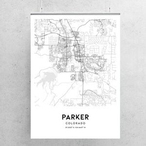 Parker Map Print Parker Map Poster Wall Art Co City Map | Etsy