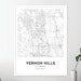 Vernon Hills Map Print, Vernon Hills Map Poster Wall Art, Il City Map ...