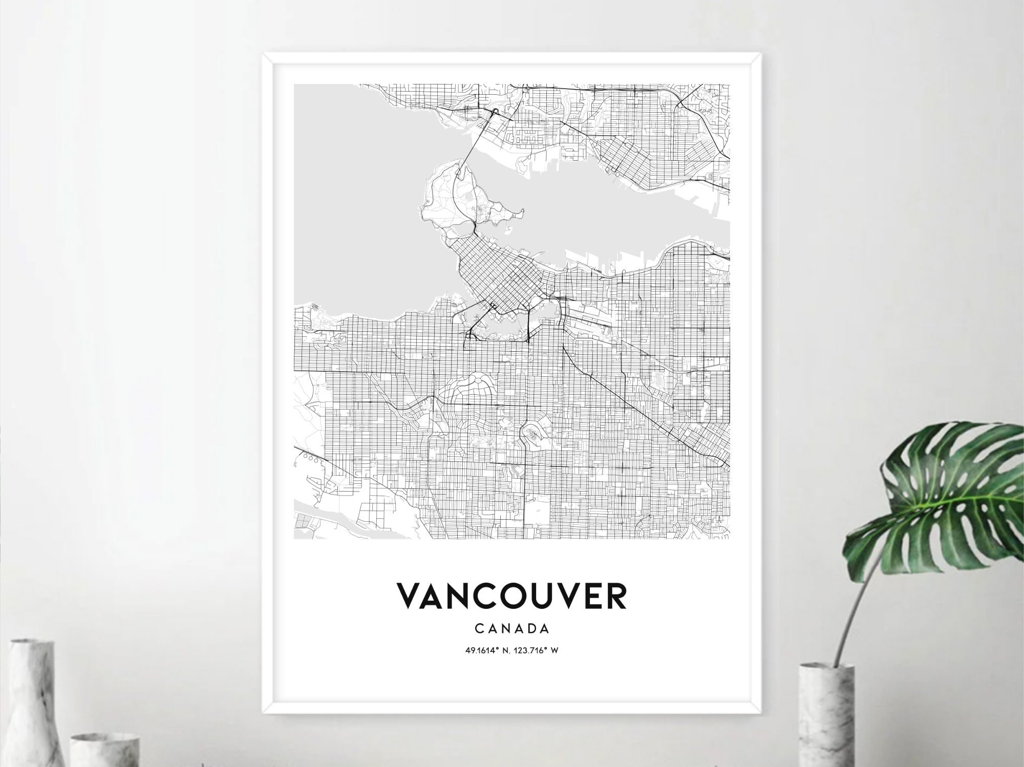 Vancouver Map Print, Vancouver Map Poster Wall Art, Vancouver City Map ...