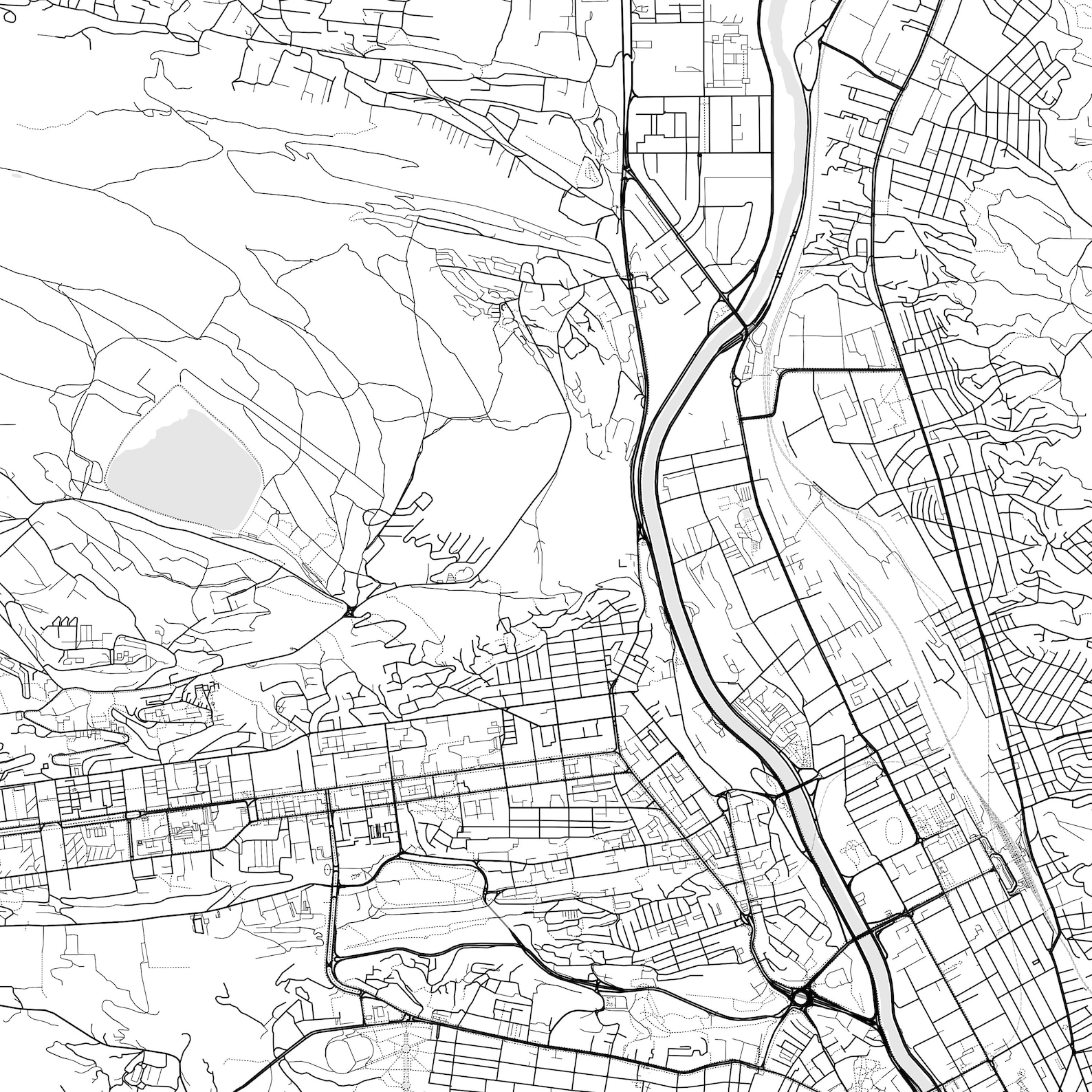 Tbilisi Map Print, Tbilisi Map Poster Wall Art, Tbilisi City Map ...