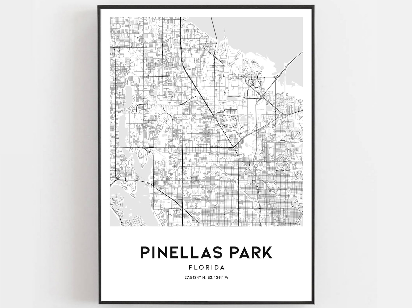Pinellas Park Map Print Pinellas Park Map Poster Wall Art Fl | Etsy