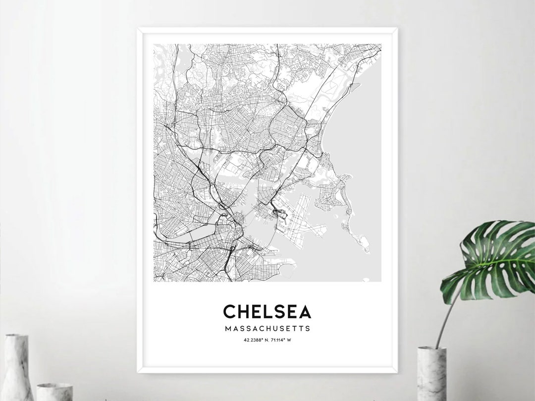 Chelsea Map Print, Chelsea Map Poster Wall Art, Ma City Map ...