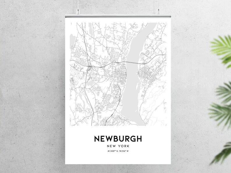 Newburgh Map Print Newburgh Map Poster Wall Art Ny City Map | Etsy
