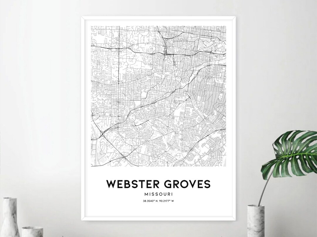 Webster Groves Map Print, Webster Groves Map Poster Wall Art, Mo City ...