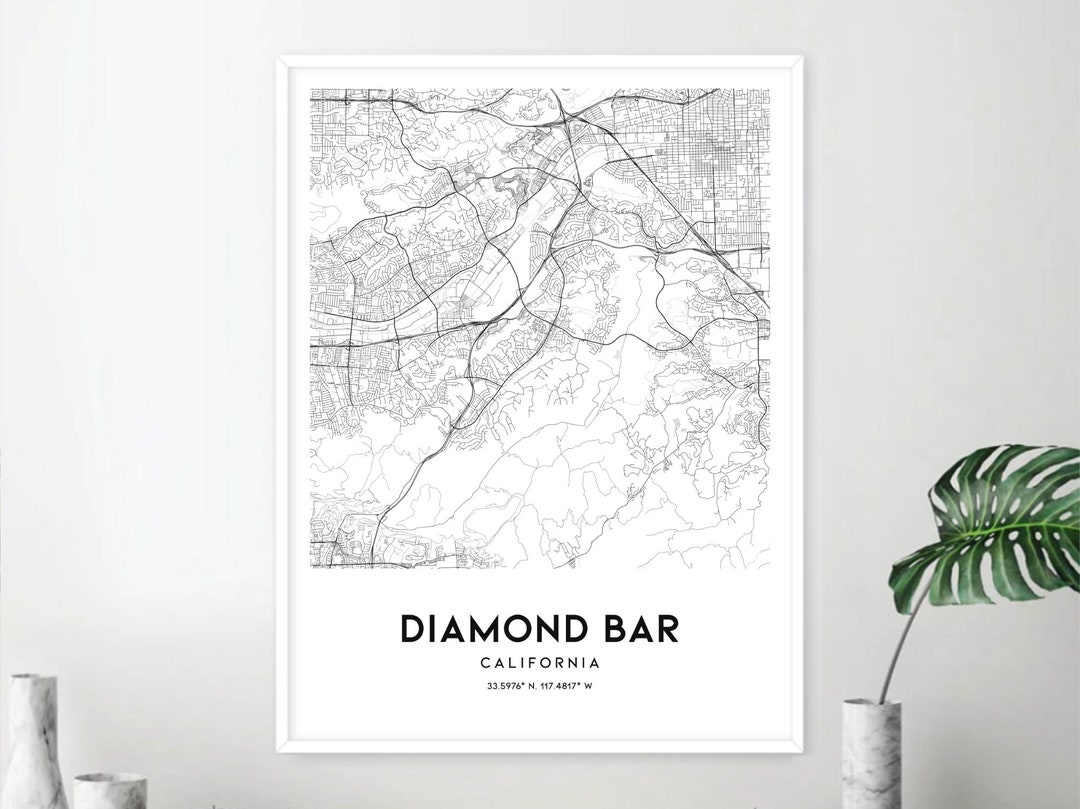 Diamond Bar Map Print Diamond Bar Map Poster Wall Art Ca - Etsy