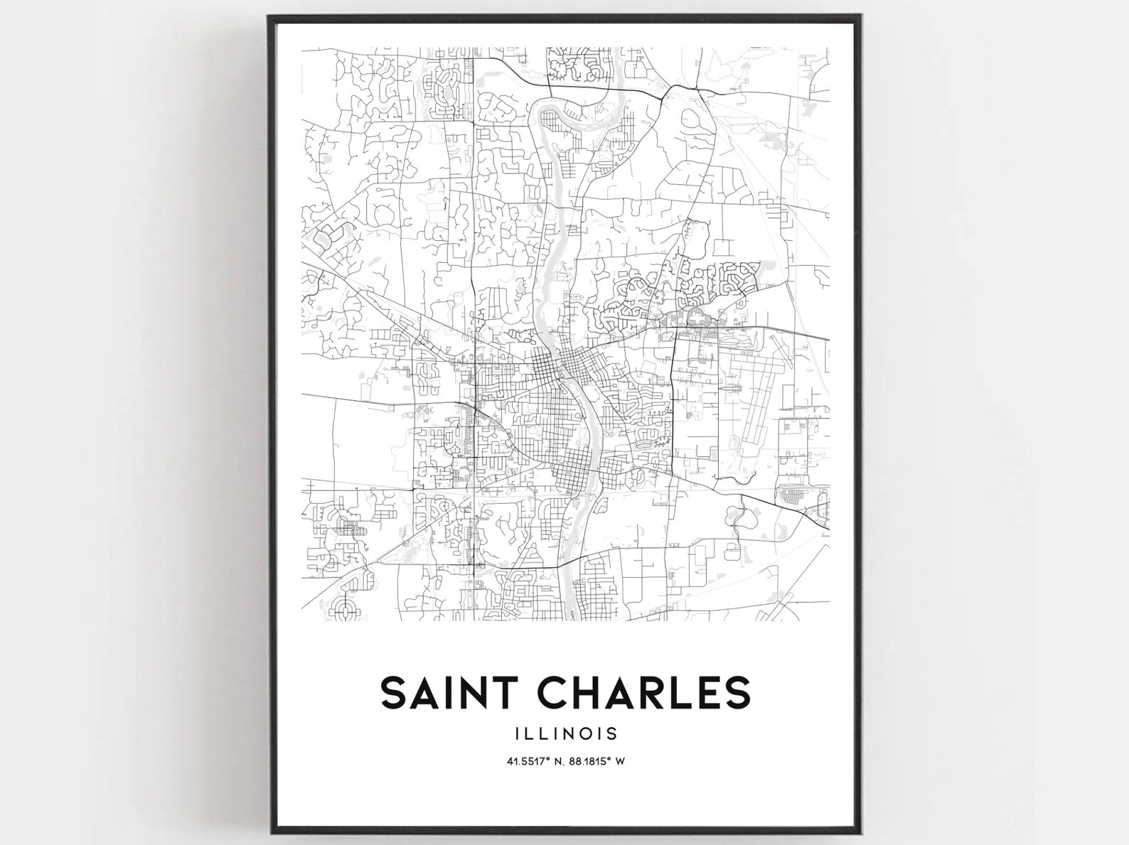 Saint Charles Map Print Saint Charles Map Poster Wall Art Il | Etsy