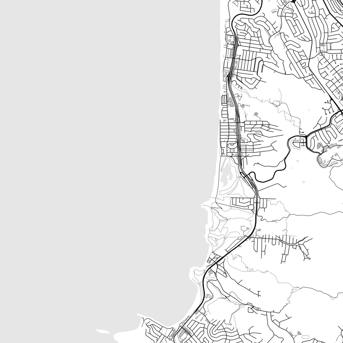 Pacifica Map Print Pacifica Map Poster Wall Art Ca City Map - Etsy