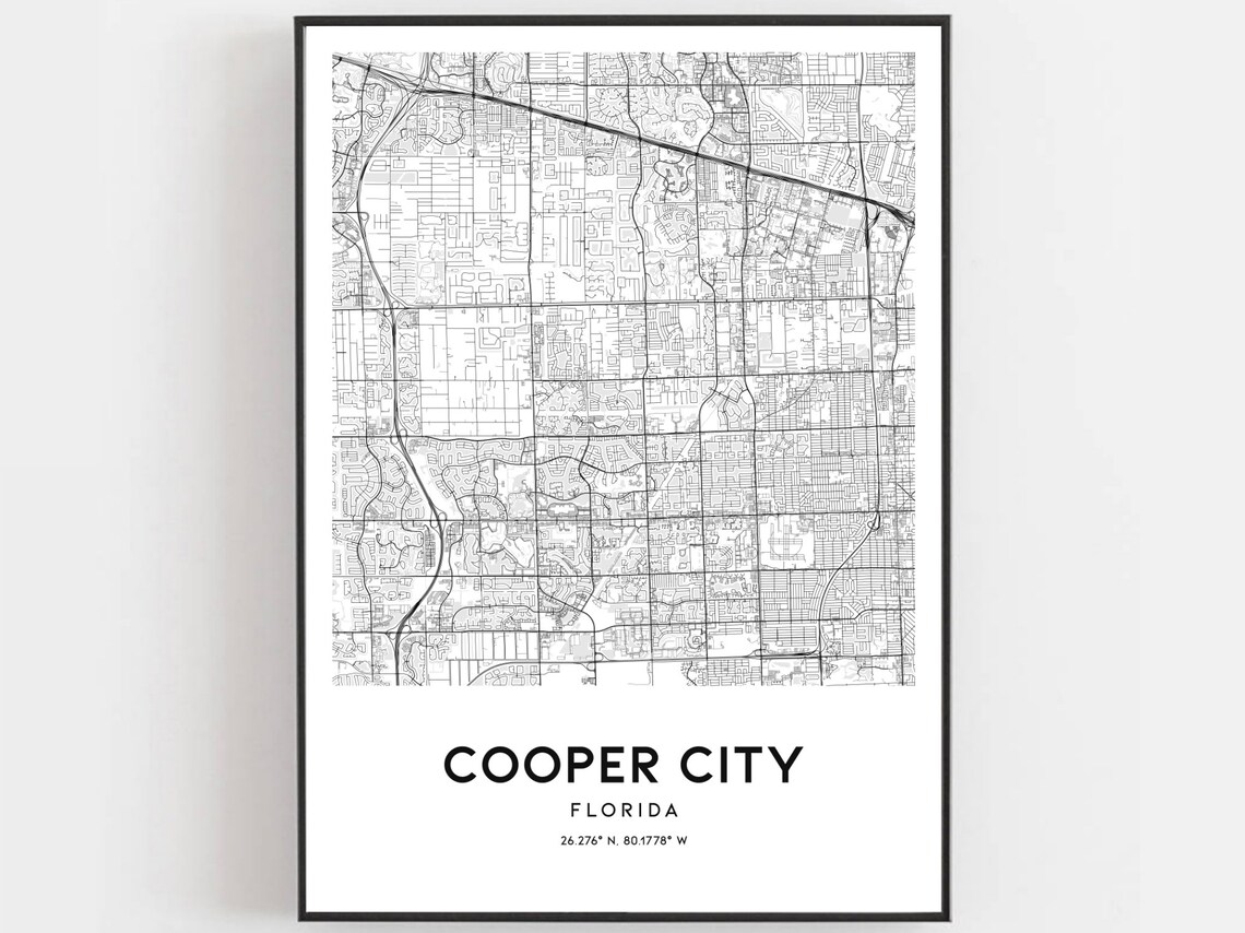Cooper City Map Print Cooper City Map Poster Wall Art Fl | Etsy