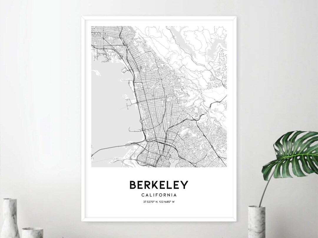 Berkeley Map Print, Berkeley Map Poster Wall Art, Ca City Map ...