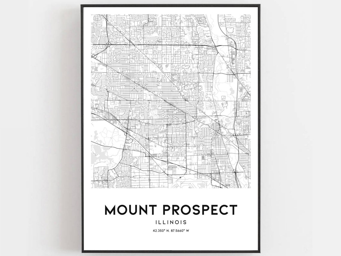 Mount Prospect Map Print Mount Prospect Map Poster Wall Art | Etsy