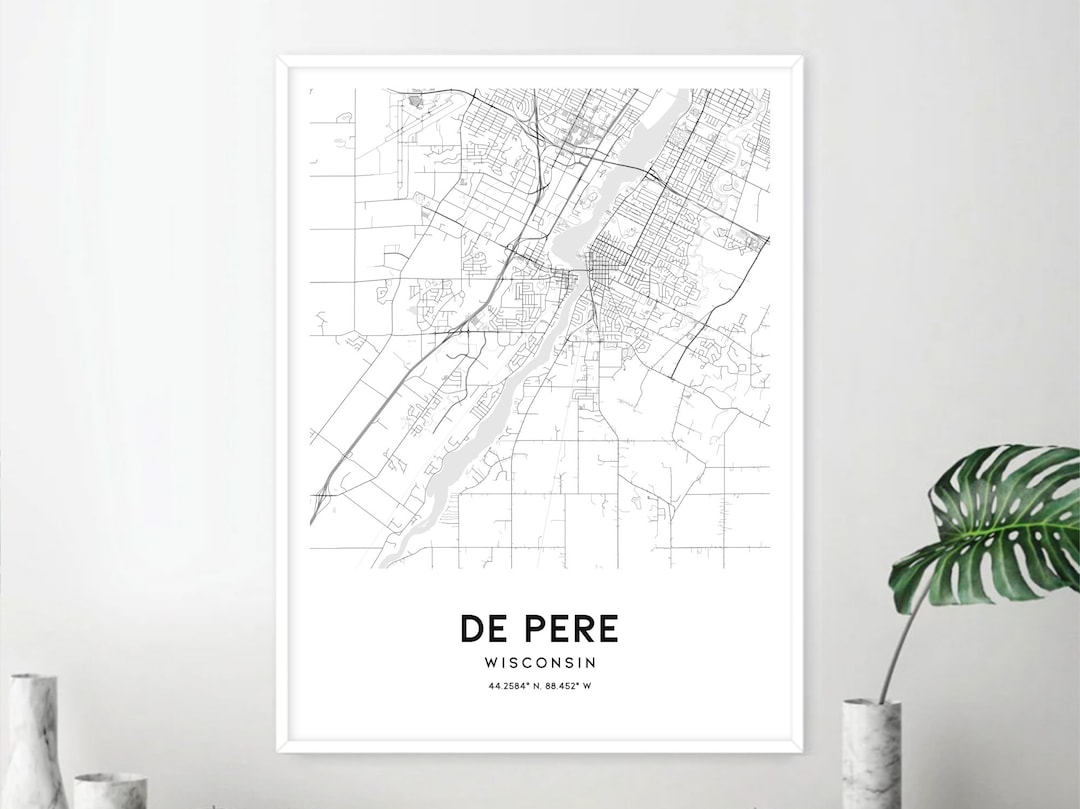 De Pere Map Print, De Pere Map Poster Wall Art, Wi City Map, Wisconsin ...