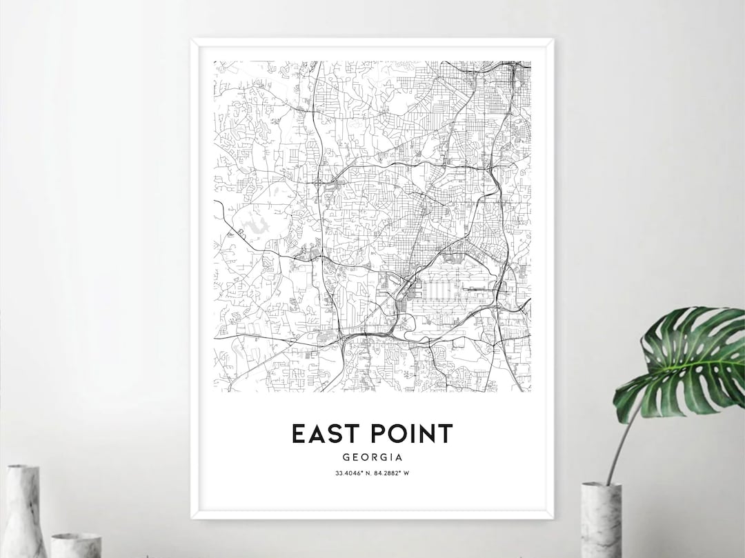 East Point Map Print, East Point Map Poster Wall Art, Ga City Map ...