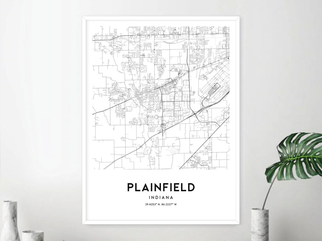 Plainfield Map Print Plainfield Map Poster Wall Art in City - Etsy
