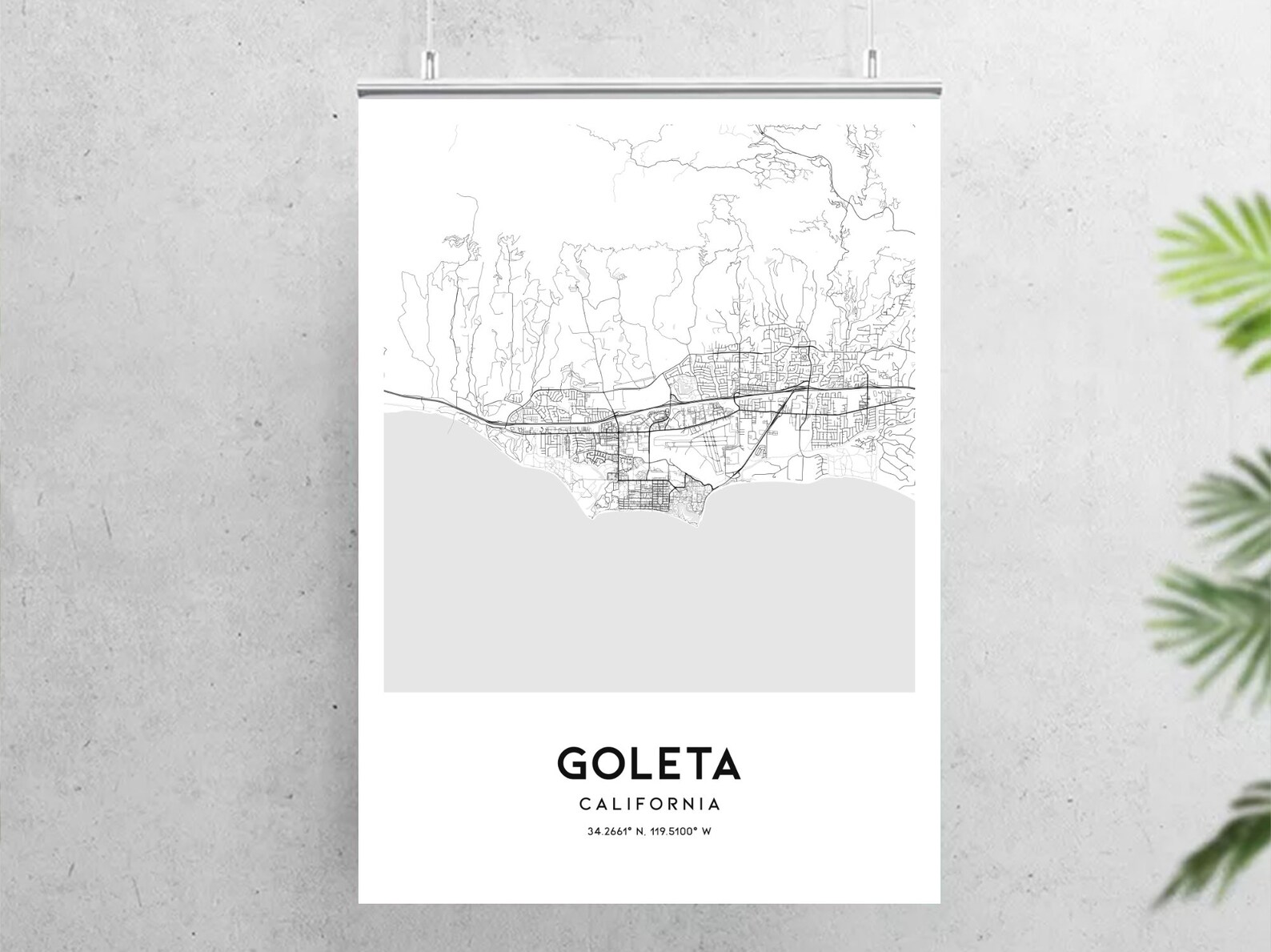 Goleta Map Print Goleta Map Poster Wall Art Ca City Map | Etsy
