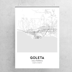 Goleta Map Print Goleta Map Poster Wall Art Ca City Map | Etsy