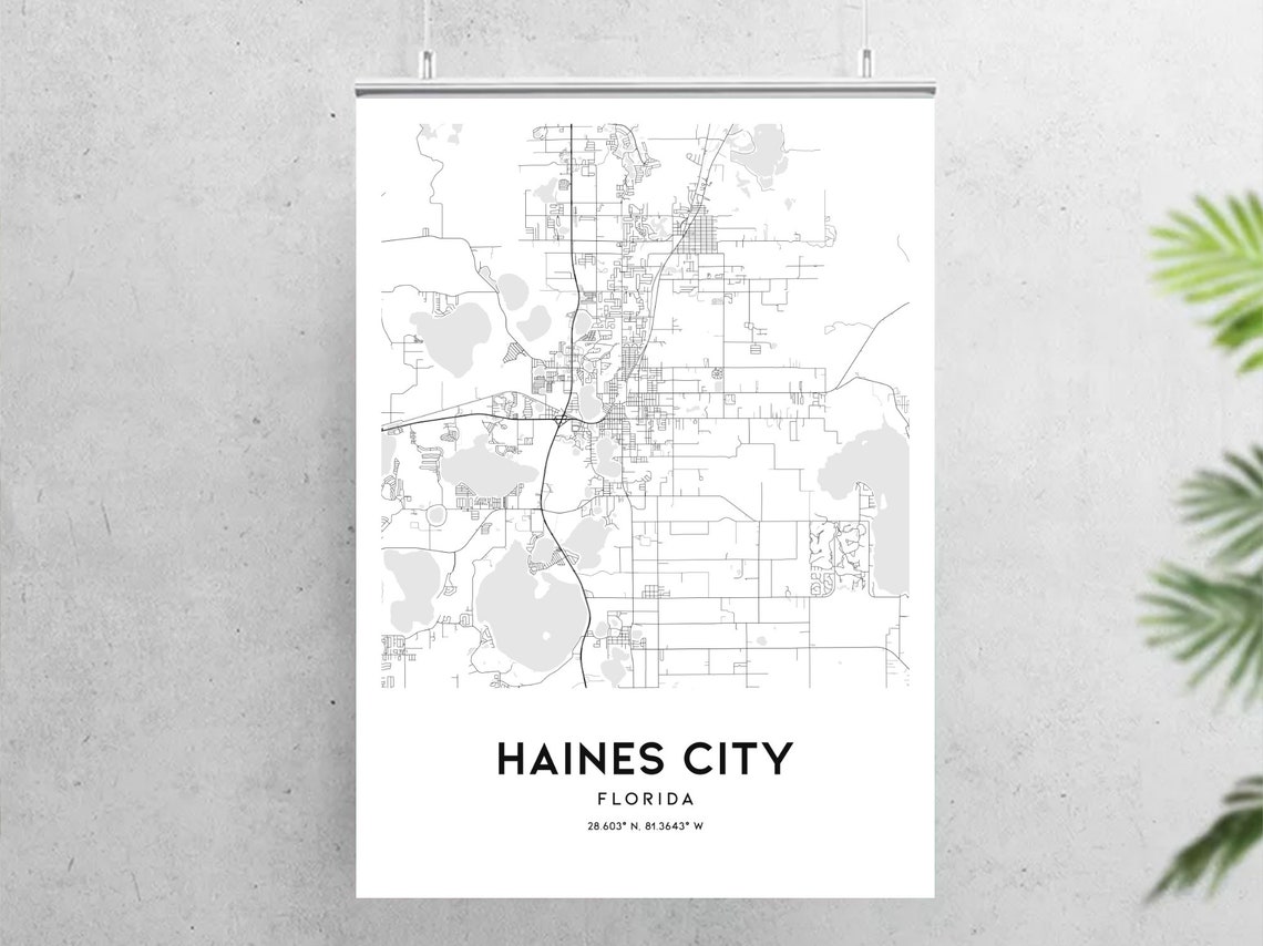 Haines City Map Print Haines City Map Poster Wall Art Fl | Etsy