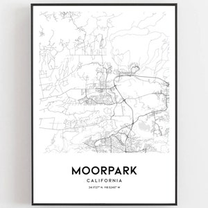 Moorpark Map Print Moorpark Map Poster Wall Art Ca City | Etsy