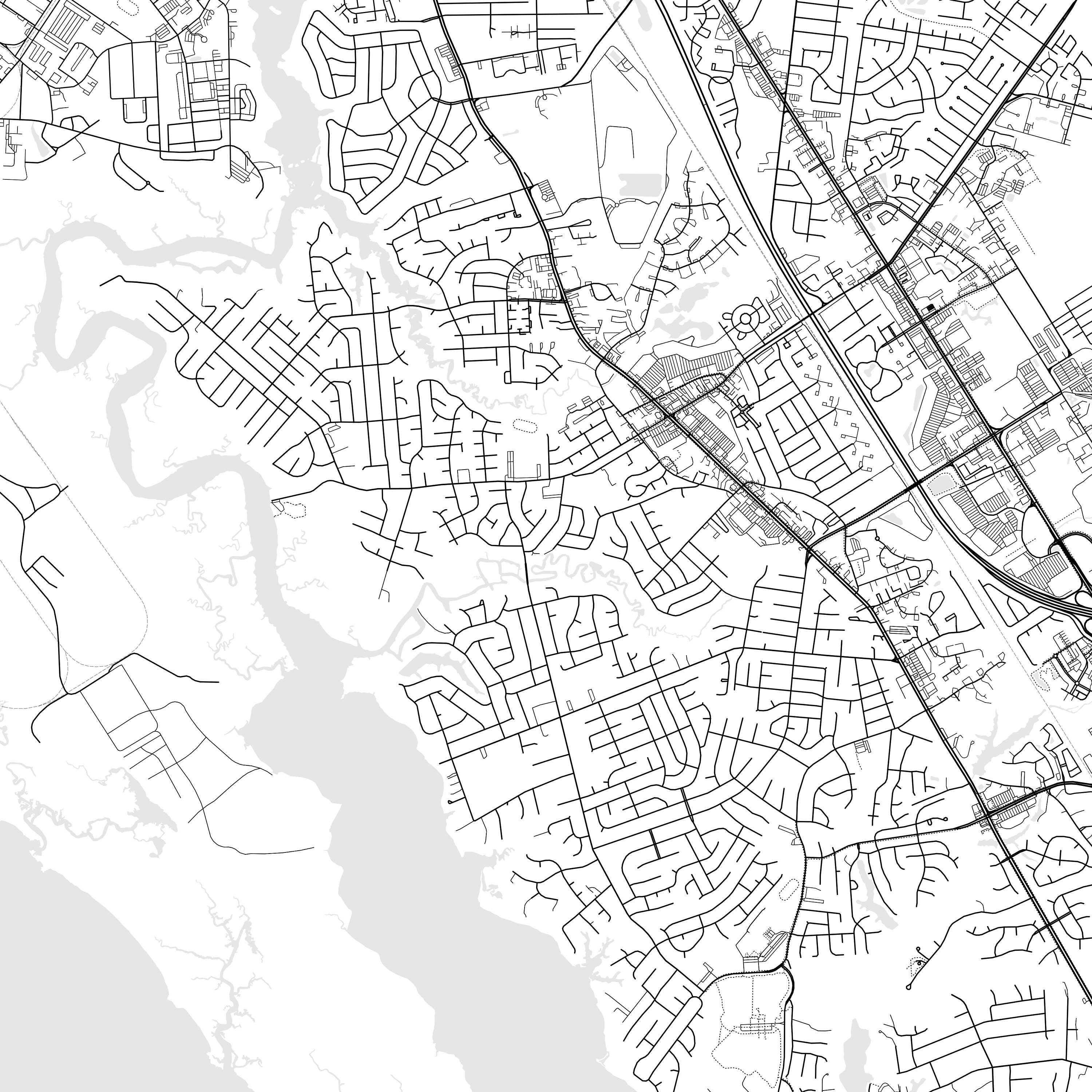 Newport News Map Print, Newport News Map Poster Wall Art, Va City Map ...