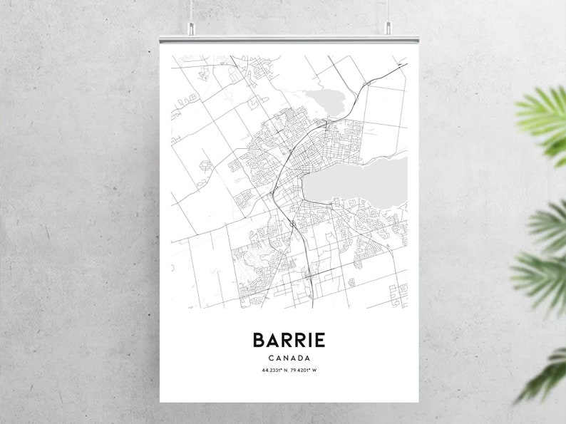 Barrie Map Print Barrie Map Poster Wall Art Barrie City Map | Etsy