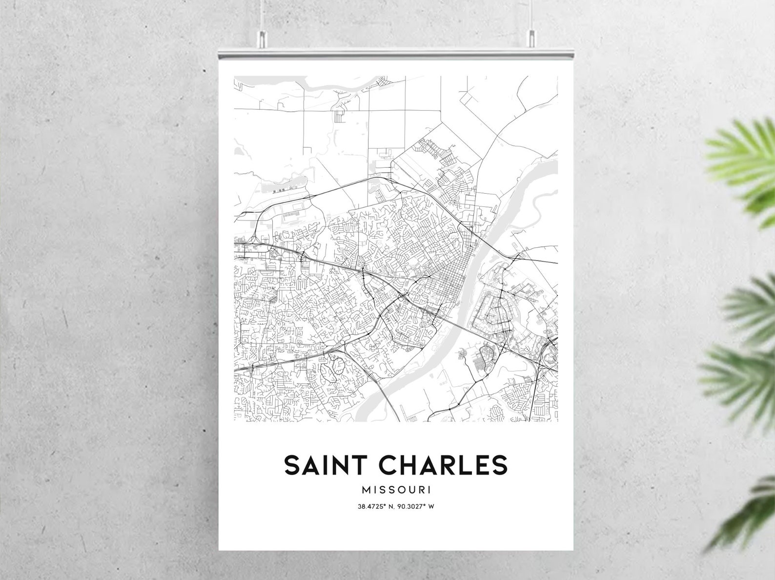 Saint Charles Map Print Saint Charles Map Poster Wall Art Mo | Etsy